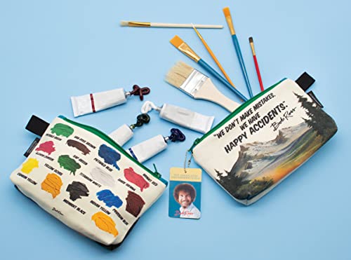 Bob Ross Bag - 9" Canvas Zipper Pouch for Pencils, Tools, Cosmetics, Toiletries and More