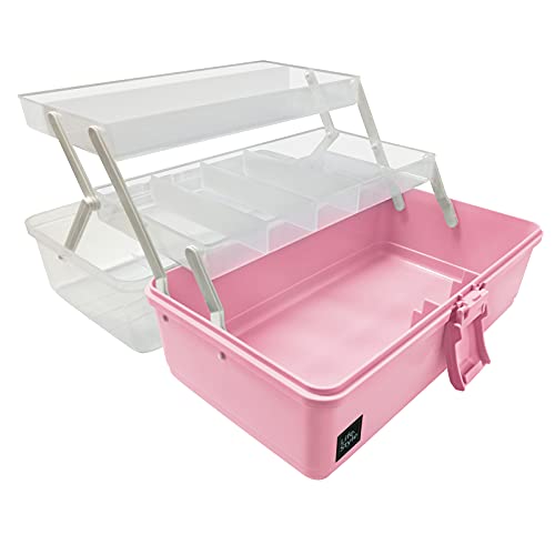 beLaxed Craft Organizers and Storage Box, 3-Layers Multifunctional Plastic Sewing Organizing Box with Handle, for Medicine, Art Supply, Makeup, Nail, Hair Accessories, Perfect Organizer Bins for Room