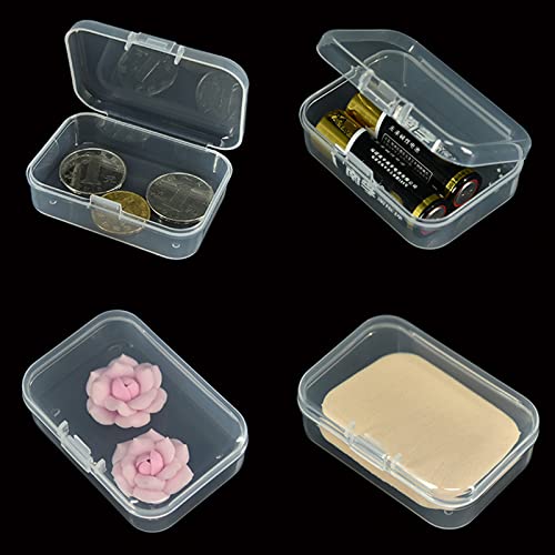 Wotermly 20 Packs Small Mini Clear Plastic Beads Storage Containers Box with Hinged Lid for Storage of Tiny Items, Crafts, Jewelry, Hardware,Earplugs,Pills and More Small Items