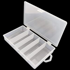 clear plastic storage case container for fishing tackle organizer box with dividers for jewelry beads collection