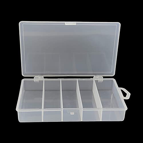 Clear Plastic Storage Case Container for Fishing Tackle Organizer Box with Dividers for Jewelry Beads Collection