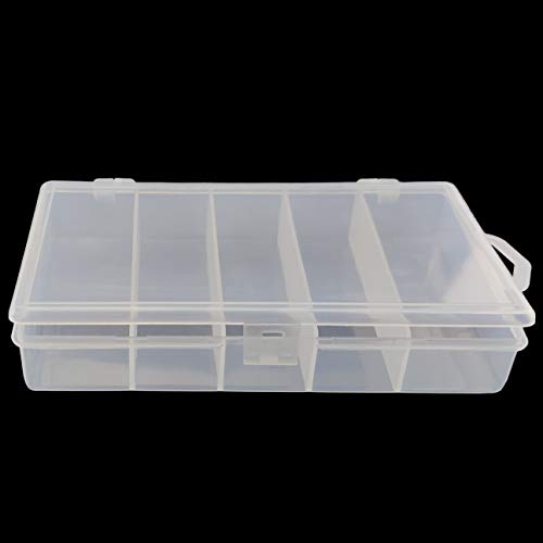 Clear Plastic Storage Case Container for Fishing Tackle Organizer Box with Dividers for Jewelry Beads Collection