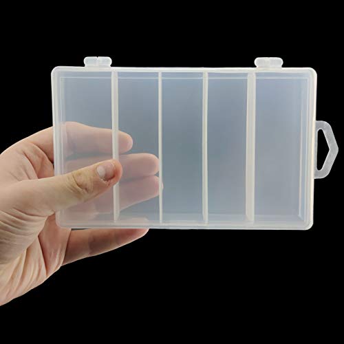 Clear Plastic Storage Case Container for Fishing Tackle Organizer Box with Dividers for Jewelry Beads Collection