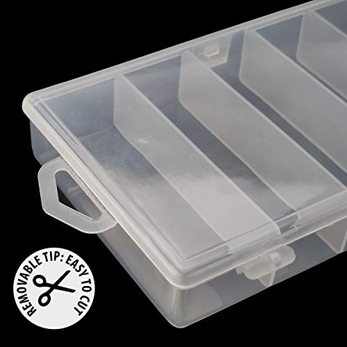 Clear Plastic Storage Case Container for Fishing Tackle Organizer Box with Dividers for Jewelry Beads Collection