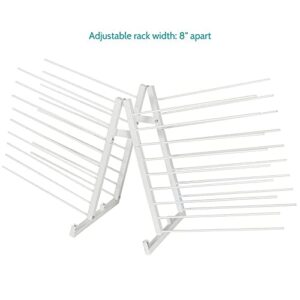 OFFICEROO Art Drying Rack Canvas Storage - 18 Shelves Ladder Rack, Foldable, Adjustable Width