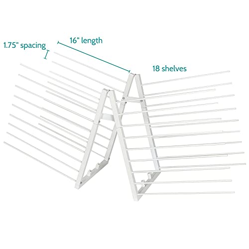 OFFICEROO Art Drying Rack Canvas Storage - 18 Shelves Ladder Rack, Foldable, Adjustable Width