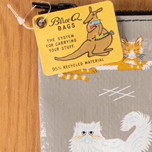 Blue Q Zipper Pouch, People I Love: Cats. Great for organizing larger bags. Features a chunky sturdy zipper, easy-to-wipe-clean, made from 95% recycled material, 7.25"h x 9.5"w