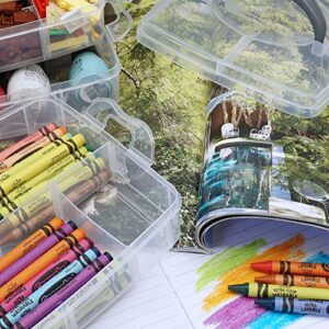 2 Pack - Stackable Craft Organizer Box, 3-Layer Small Storage Container Case, with Adjustable Compartments for Beads, Crafts, Jewelry, Fishing Tackle (5.75 x 5.75 x 5 inches)