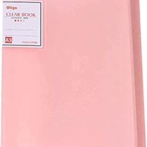 A3 Diamond Painting Storage Book 30 Pages, Art Portfolios Painting Storage Book Clear Pockets Sleeves Protectors for Artwork, Report Sheet, Letter Album Folder Storage Bag, 11*17in/ 44 X 32.5cm (Pink)