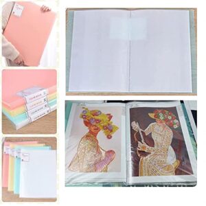 A3 Diamond Painting Storage Book 30 Pages, Art Portfolios Painting Storage Book Clear Pockets Sleeves Protectors for Artwork, Report Sheet, Letter Album Folder Storage Bag, 11*17in/ 44 X 32.5cm (Pink)