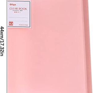 A3 Diamond Painting Storage Book 30 Pages, Art Portfolios Painting Storage Book Clear Pockets Sleeves Protectors for Artwork, Report Sheet, Letter Album Folder Storage Bag, 11*17in/ 44 X 32.5cm (Pink)