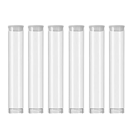 WIKIBORN 100PCS Plastic Clear Tubes for Oil Cartridges Glass Carts Packaging 0.5ml 1.0mL with Caps Transparent Pipe Craft Storage Bead Containers 0.51"x3.22"-13x82mm