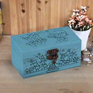 Unfinished Wood Box , Dedoot 2 PCS 5.5x2.75x2.87 Inch Small Wood Craft Box with Locking Clasp Rectangle Wood Gift Box Organizer for Jewelry Artist Tool and Brush Storage Box