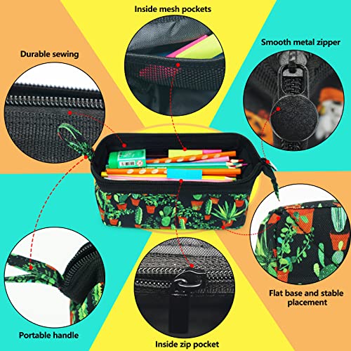 Pencil Case Durable Lightweight,Makeup Bag With Smooth Zipper, Multifunction Cosmetic Bag Easy Grip Handle,Suitable For Boys, Girls And Adults. For School Supplies And Cosmetics