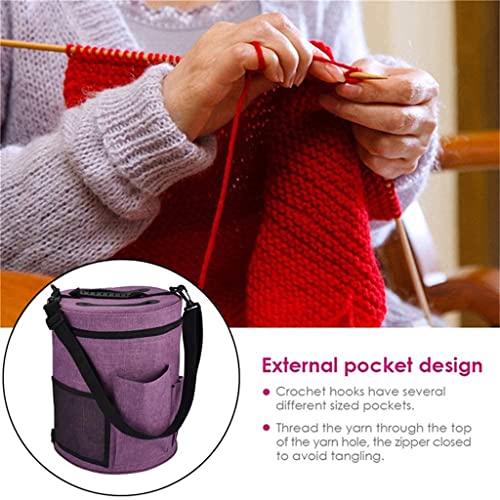 LUKEO Portable Crochet Yarn Wool Storage Bag Household DIY Knitting Needles Craft Sewing Tools Organizer