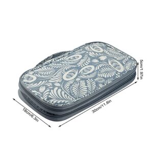 Katech Empty Knitting Needles Case Portable Travel Crochet Hooks Case Zipper Storage Bag Organizer with Transparent Pocket and Holder Slots for Carrying Knitting Needles and Crochet Accessories (Grey)