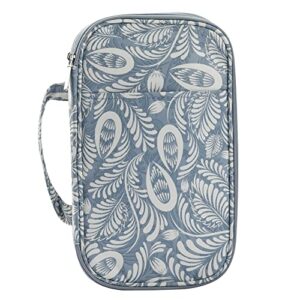 Katech Empty Knitting Needles Case Portable Travel Crochet Hooks Case Zipper Storage Bag Organizer with Transparent Pocket and Holder Slots for Carrying Knitting Needles and Crochet Accessories (Grey)