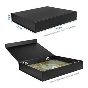 12x12 Scrapbook Storage Box for Scrapbooks, Papers and Supplies, Odor Free, Solid Black, 2 PCS 2 Pack