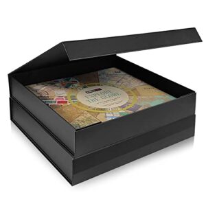 12x12 Scrapbook Storage Box for Scrapbooks, Papers and Supplies, Odor Free, Solid Black, 2 PCS 2 Pack