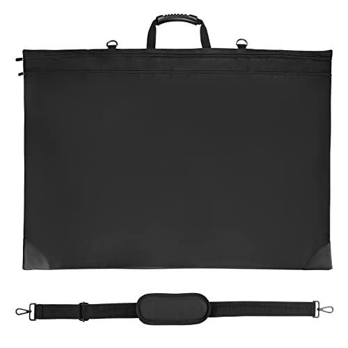 Alpinista Art Portfolio Bag,24 x 36 inches Waterproof Art Work Portfolio Case with Detachable Shoulder Strap for Artwork Organization, Black