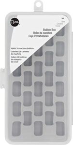 dritz, stores 28 bobbin box, clear