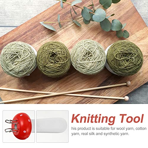 Milisten 1PCS French Knitter Wooden Knitting Spool Mushroom Yarn Knitting Spool Knitter Bead Jewelry Maker Braiding Weaving Tool