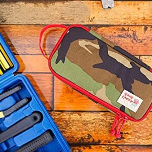 Rough Enough Large Pencil Case for Boys Kids School Pencil Pouch bag for Adults in Camo Cordura Storage Stationary Art Supply