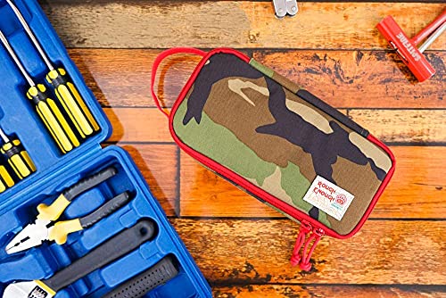 Rough Enough Large Pencil Case for Boys Kids School Pencil Pouch bag for Adults in Camo Cordura Storage Stationary Art Supply