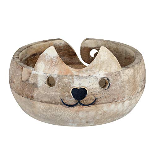 Wooden Yarn Bowl Knitting Bowl Large Crochet Yarn Holder YB03 Handmade Crocheting Accessories and Supplies Organizer 7 x 3"