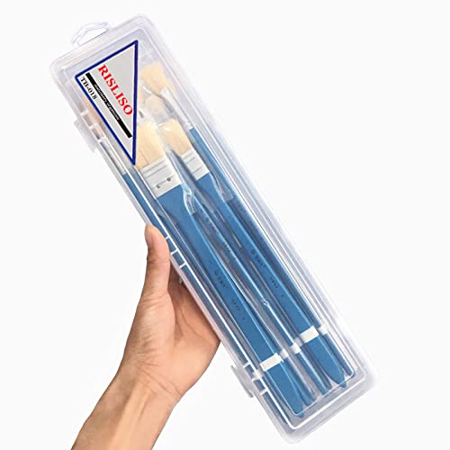 RISLISO, Paint Brush Holder for Long Paintbrushes, Fine Art Portable Paint Brush Organizer Case,Clear 2Pcs, TB 018