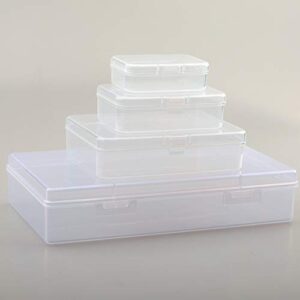 Clear Plastic Beads Storage Containers Empty Mini Storage Containers Box,24 Pack Plastic Storage Containers with Lids,Beads Storage Box with Hinged Lid for Beads,Earplugs,Pins, Small Items