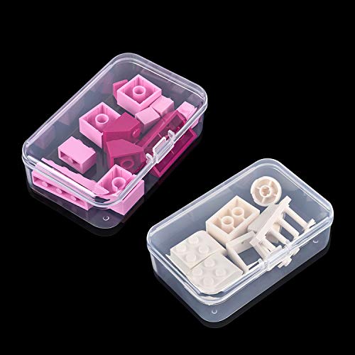 Clear Plastic Beads Storage Containers Empty Mini Storage Containers Box,24 Pack Plastic Storage Containers with Lids,Beads Storage Box with Hinged Lid for Beads,Earplugs,Pins, Small Items