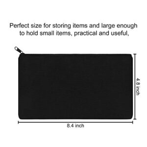 Outus 40 Pieces Canvas Pouch Bags Bulk Black Canvas Makeup Bags Pencil Case Blank DIY Craft Bags for Travel DIY Craft School Classroom Supplies