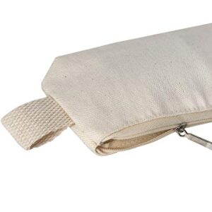 BUMBLE CRAFTS 4 PC Multipurpose Pencil Case Pouch with Zipper, Multipurpose Stationary, Pen Pencil Case, 9” x 3.5", 100% Cotton Canvas - Natural