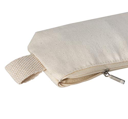 BUMBLE CRAFTS 4 PC Multipurpose Pencil Case Pouch with Zipper, Multipurpose Stationary, Pen Pencil Case, 9” x 3.5", 100% Cotton Canvas - Natural