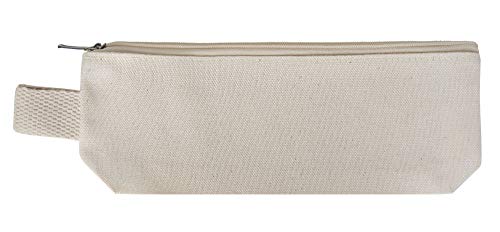 BUMBLE CRAFTS 4 PC Multipurpose Pencil Case Pouch with Zipper, Multipurpose Stationary, Pen Pencil Case, 9” x 3.5", 100% Cotton Canvas - Natural