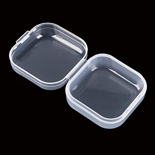 Abgream Plastic Beads Storage Containers - Mini Clear Square Box Empty Case with Lid for Earplugs, Pills, Jewelry, Hardware or Any Other Small Craft Gadgets (40 Pieces 1.37 x 1.37 x 0.7 Inches)