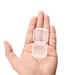 Abgream Plastic Beads Storage Containers - Mini Clear Square Box Empty Case with Lid for Earplugs, Pills, Jewelry, Hardware or Any Other Small Craft Gadgets (40 Pieces 1.37 x 1.37 x 0.7 Inches)