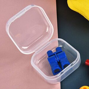 Abgream Plastic Beads Storage Containers - Mini Clear Square Box Empty Case with Lid for Earplugs, Pills, Jewelry, Hardware or Any Other Small Craft Gadgets (40 Pieces 1.37 x 1.37 x 0.7 Inches)