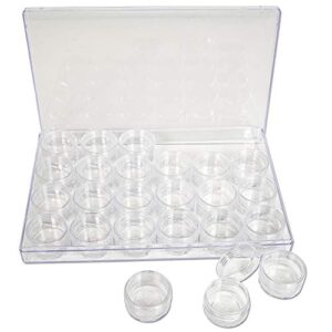 the beadsmith personality case – clear storage organizer box, 9.5 x 6.4 inches – includes 24 small containers with lids – 1.5 x 0.8 inches, bead holder