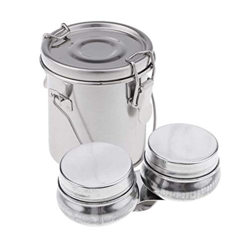 Small Artist Stainless Steel Brush Washer Double Dipper Container Cup Paint Brush Cleaner Washing Bucket with Lid fit for Painting