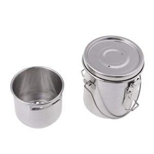 Small Artist Stainless Steel Brush Washer Double Dipper Container Cup Paint Brush Cleaner Washing Bucket with Lid fit for Painting