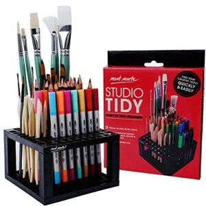 mont marte 96 hole plastic pencil & brush holder for paint brushes, pencils, markers, pens and modeling tools. provides excellent art studio organization.