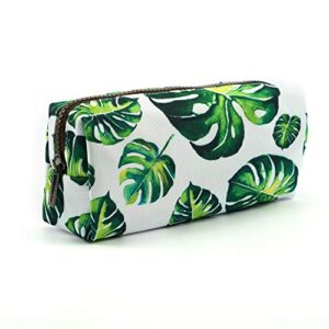 lparkin tree leaves large capacity canvas pencil case pen bag pouch stationary case makeup cosmetic bag gadget box