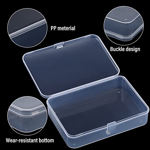 30 Pcs Small Clear Plastic Beads Storage Containers Box with Lids Mini Clear Plastic Storage Containers Square Containers for Jewelry Beads Craft Supplies Tools, 4.1 x 3 x 1 Inches