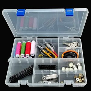 DARUITE Plastic Organizer Box with Dividers, (34 grids,3PCS) Compartment Organizer, Jewelry Organizer Box, Clear Organizer Box for Beads Earring Tool Fishing Hook Small Accessories