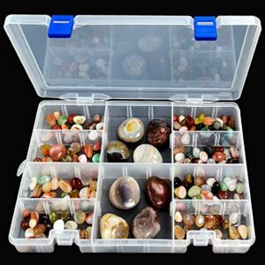 DARUITE Plastic Organizer Box with Dividers, (34 grids,3PCS) Compartment Organizer, Jewelry Organizer Box, Clear Organizer Box for Beads Earring Tool Fishing Hook Small Accessories