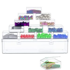 Goczsvoy 13Pcs Mini Plastic Clear Boxes With A Storage Case, Small Plastic Clear Containers For Bead Organizer, Jewelry, Craft, Small Things Storage And Organization