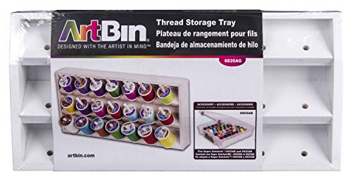 ArtBin 6820AG Thread Storage Tray, Sewing & Craft Organizer Unit, Holds Up to 21 Spools of Thread, White