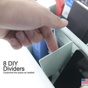 Enjoy Organizer 2 PACK - Portable DIY 8 Dividers Durable Plastic Tote Basket Bin Tool & Supply Cleaning Caddy with Handle Made In USA (Mint)